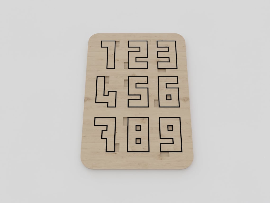 Laser Cut NUMBERS File Svg Templates Cnc and Puzzle, Dxf File for Kids ...