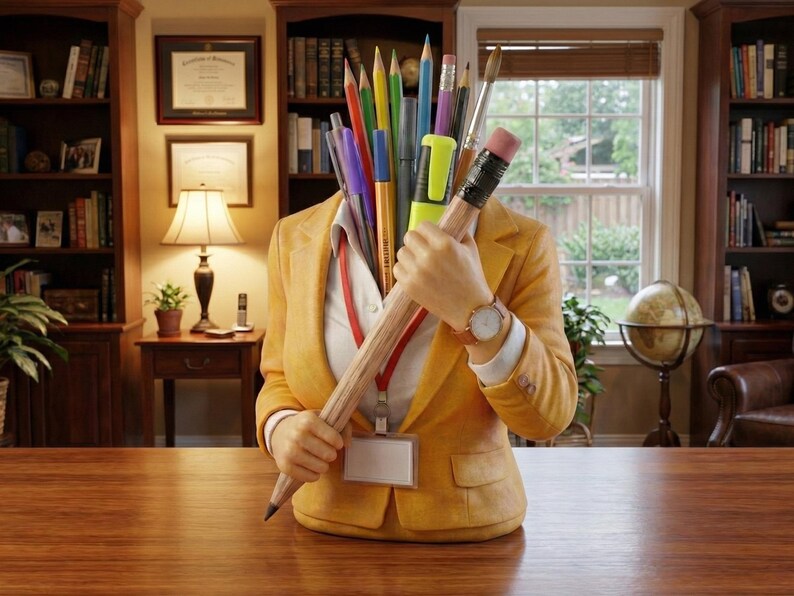 Teacher Pencil Holder STL File - Best Teacher Gift Desk Organizer - 3D ...