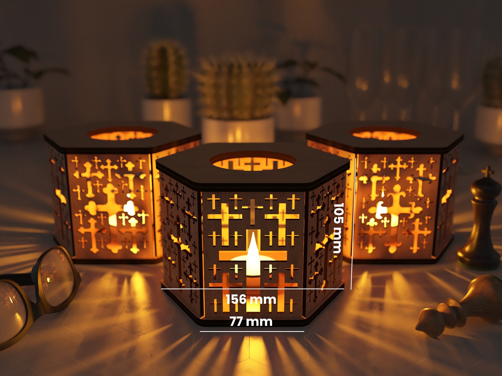 Christian Cross Lantern SVG: Laser Cut Candle Holder (digital Download ...