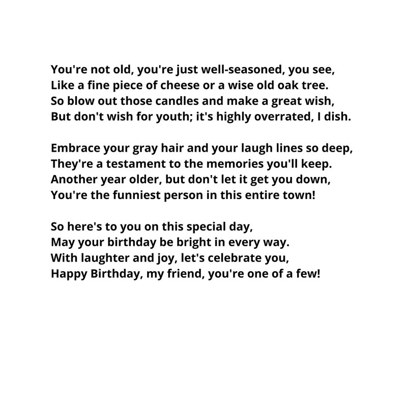 Poetic Birthday Card: Heartfelt Wishes in Every Line - Etsy