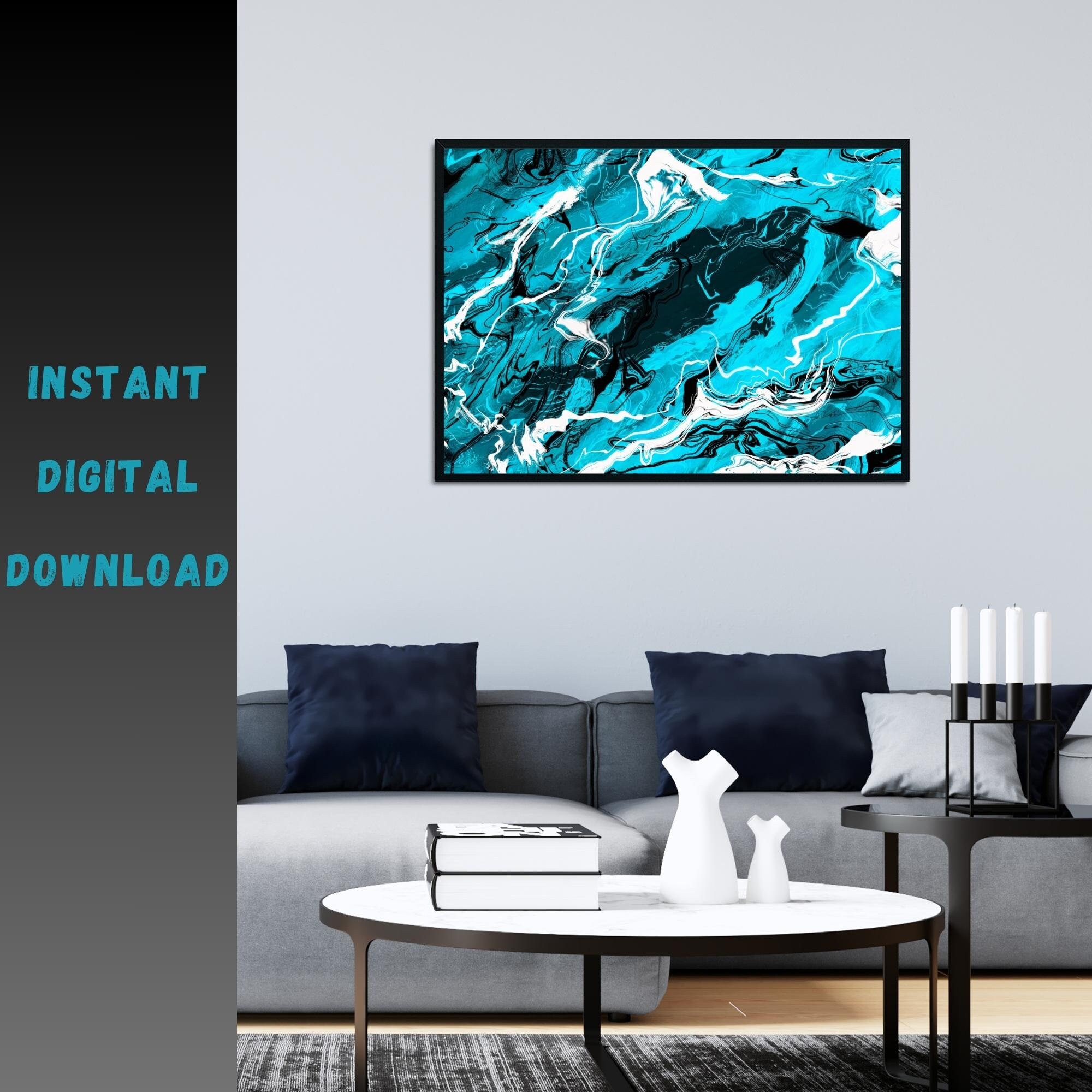 Printable Abstract Whale Painting Modern Wall Art Decor Digital Print ...