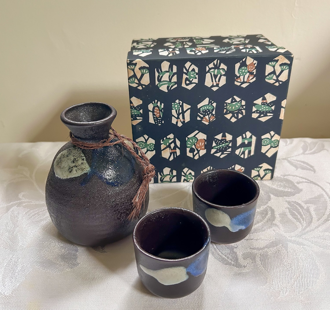 Vintage Sake Set Three Piece - Etsy