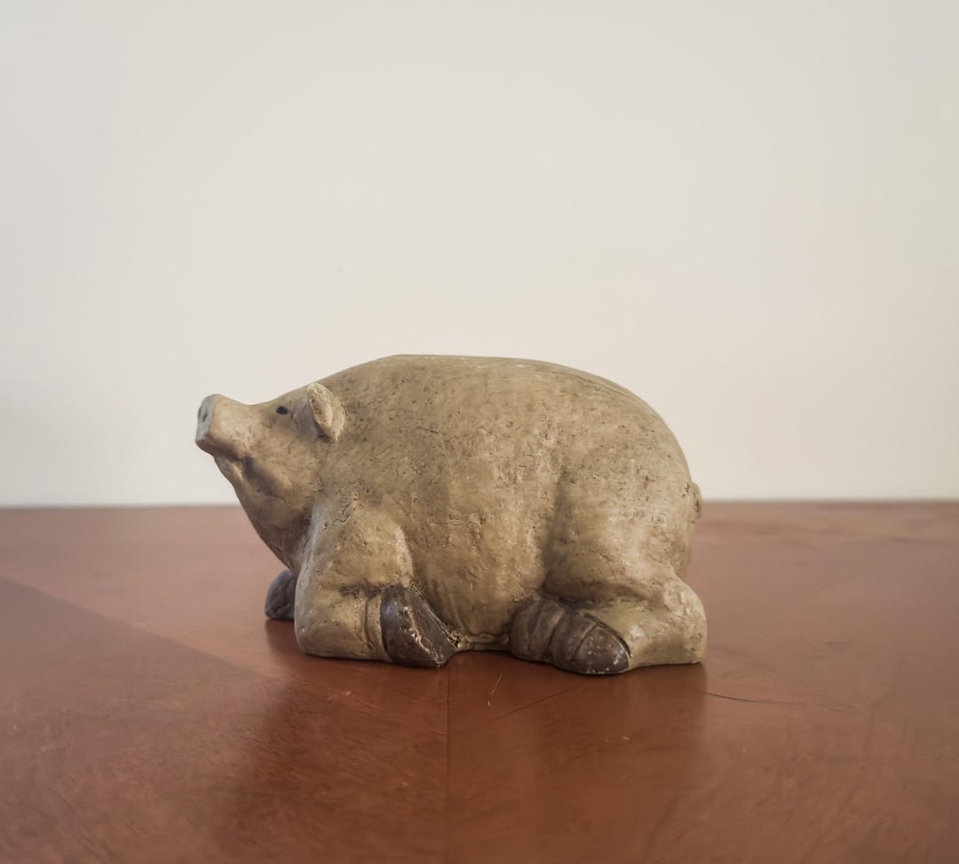 Rustic Stoneware Pig Paperweight or Shelf Sitter - Etsy