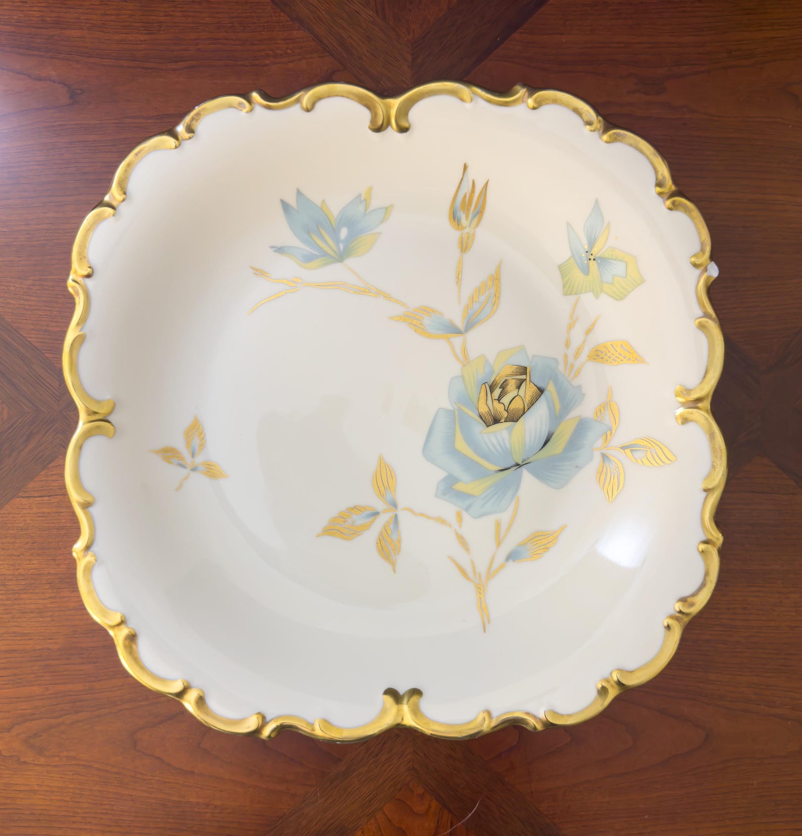 1950s Handpainted Porcelain Bavarian Square Serving Plate / Centerpiece ...