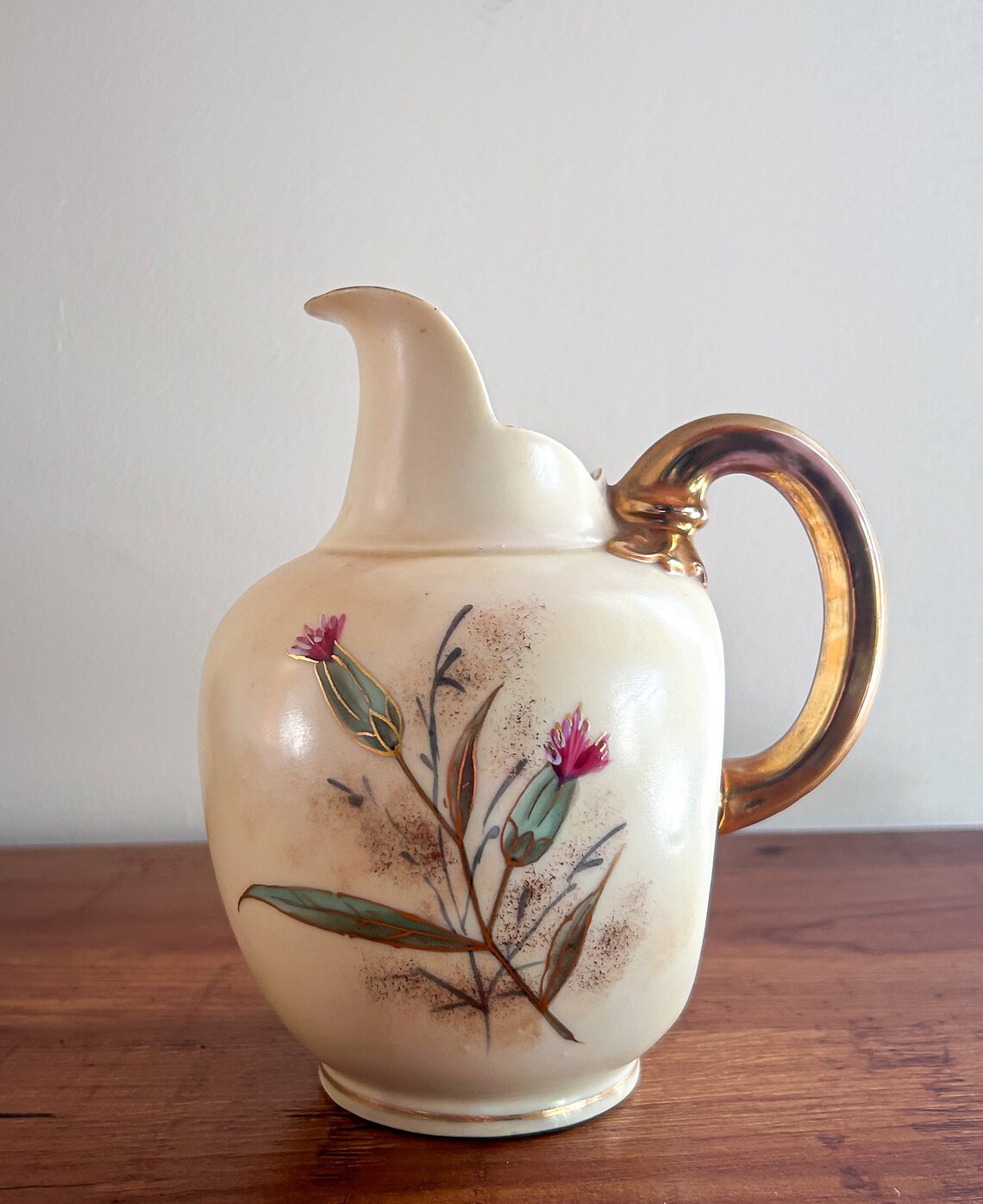 Antique Blush Ivory Porcelain Flat Back Pitcher - Etsy