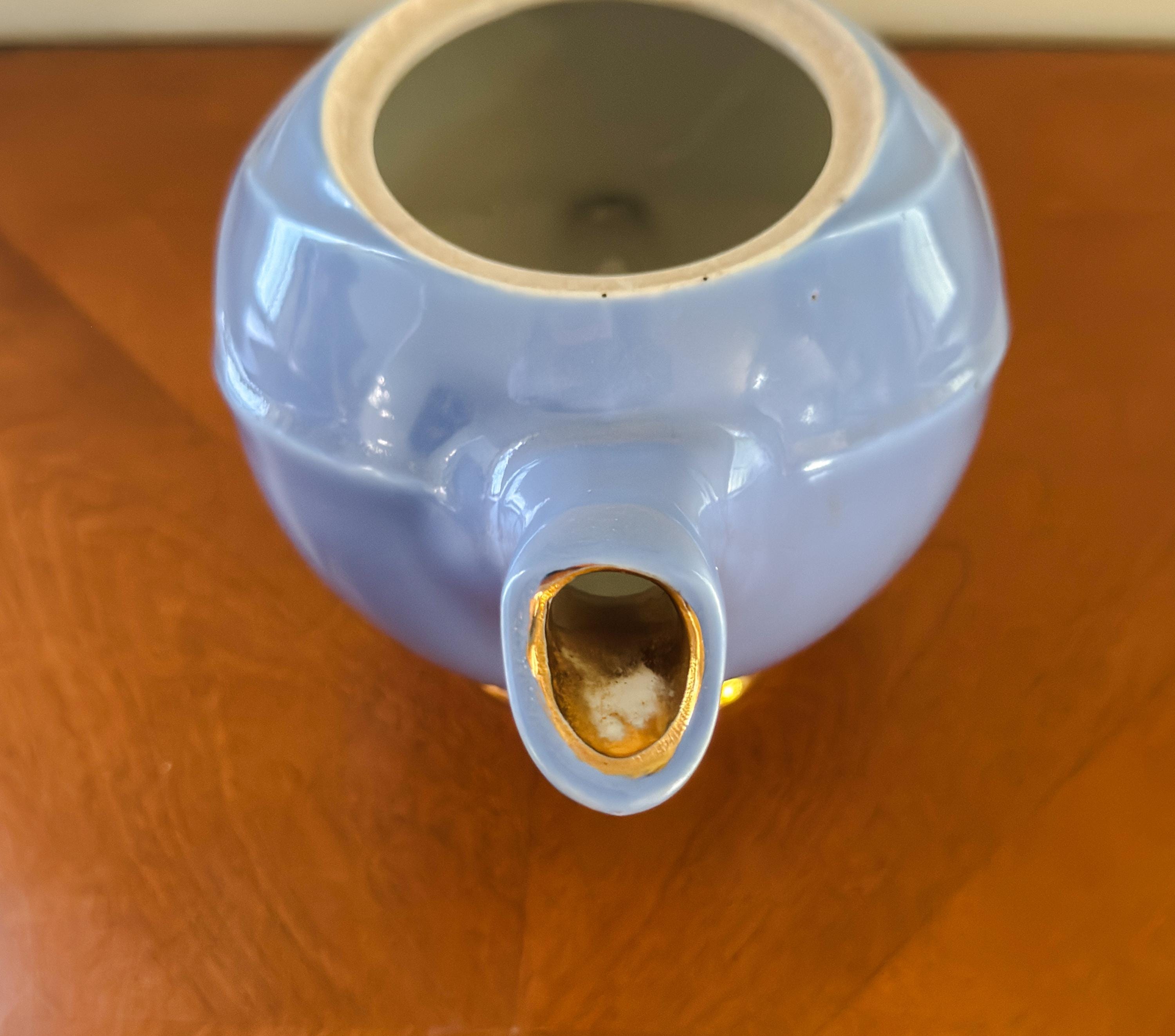 Hall China Moderne Teapot in Cadet Blue With Standard Gold Trim ...