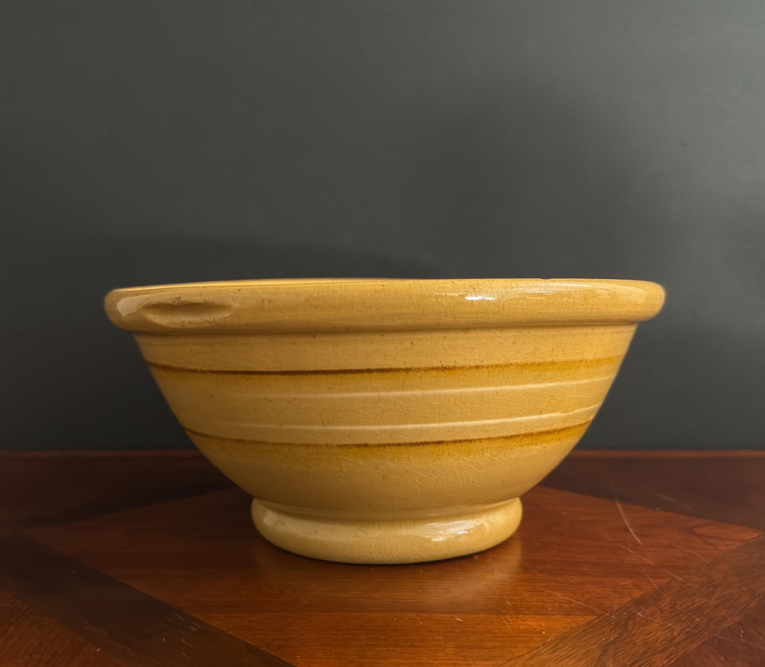 Antique Yellow Ware Bowl *please Read Description* - Etsy