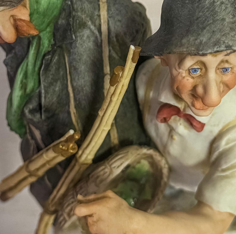 Capodimonte Porcelain Sculpture Two Fishermen by Giuseppe Cappé Artist ...