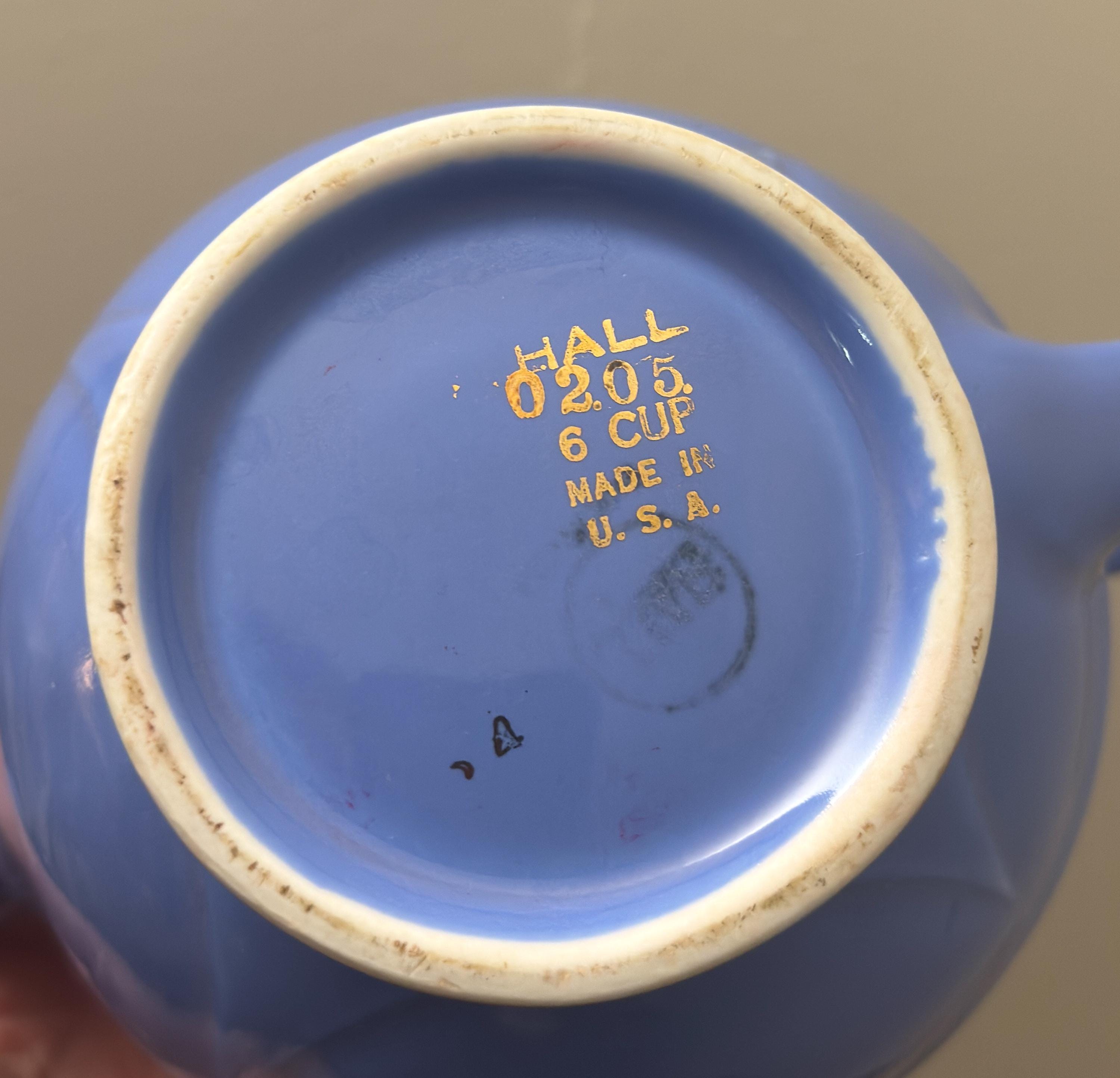 Hall China Moderne Teapot in Cadet Blue With Standard Gold Trim ...