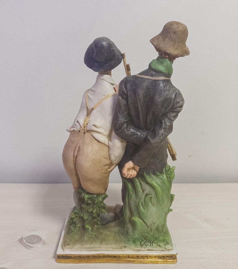Capodimonte Porcelain Sculpture Two Fishermen by Giuseppe Cappé Artist ...