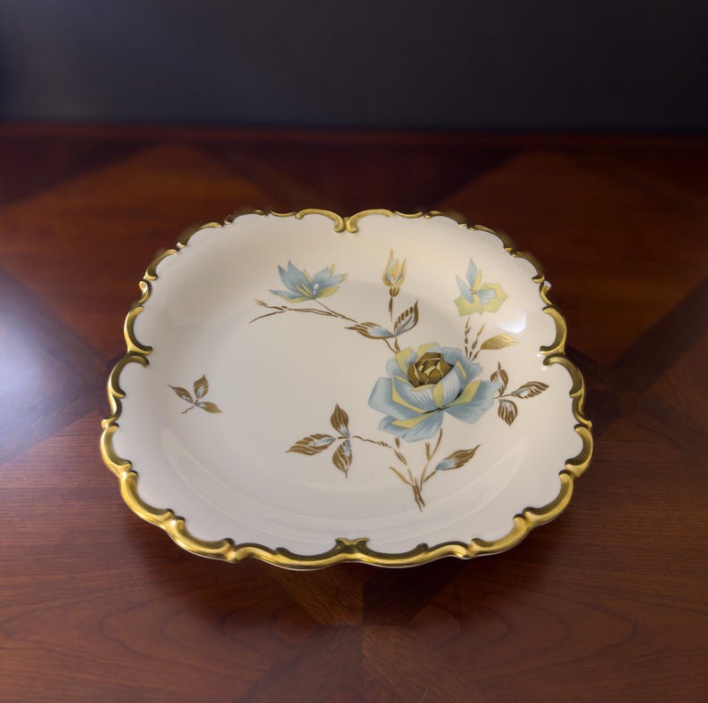 1950s Handpainted Porcelain Bavarian Square Serving Plate / Centerpiece ...