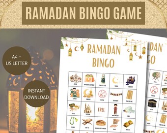 Eid Games Bingo Cards, 25 Printable Eid Al Fitr Bingo Cards, Ramadan ...