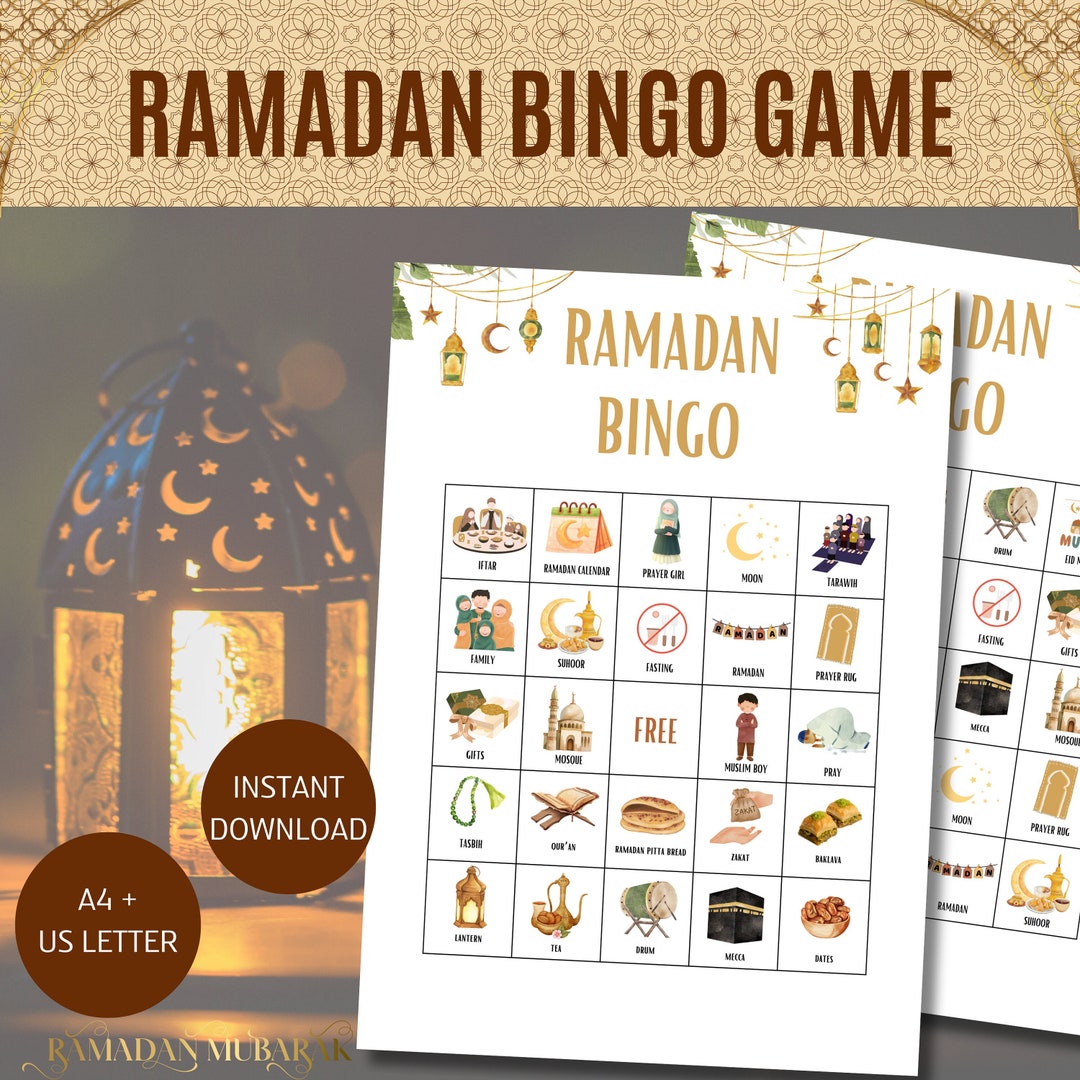 Ramadan Bingo Games Eid Bingo Cards Printable Bingo, Eid Bingo Game ...