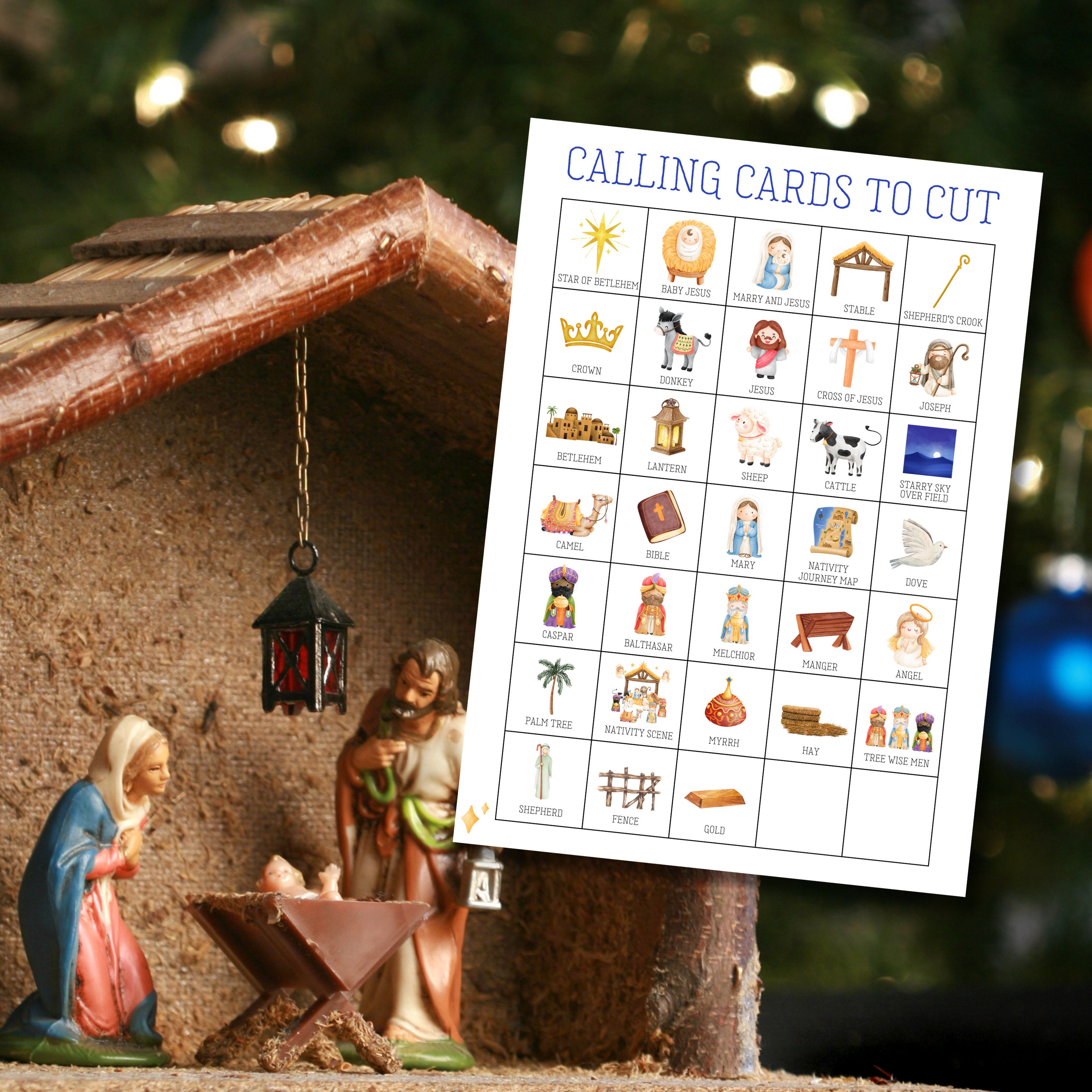 Nativity Bingo Game Printable Nativity Game Activity, Christian ...