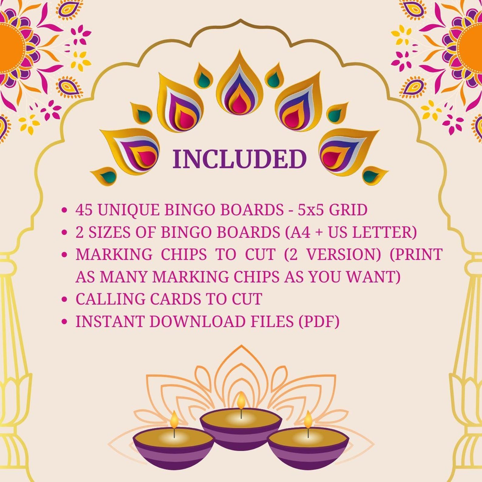 Buy Diwali Bingo Game - Diwali Party Games, Printable Diwali Bingo ...