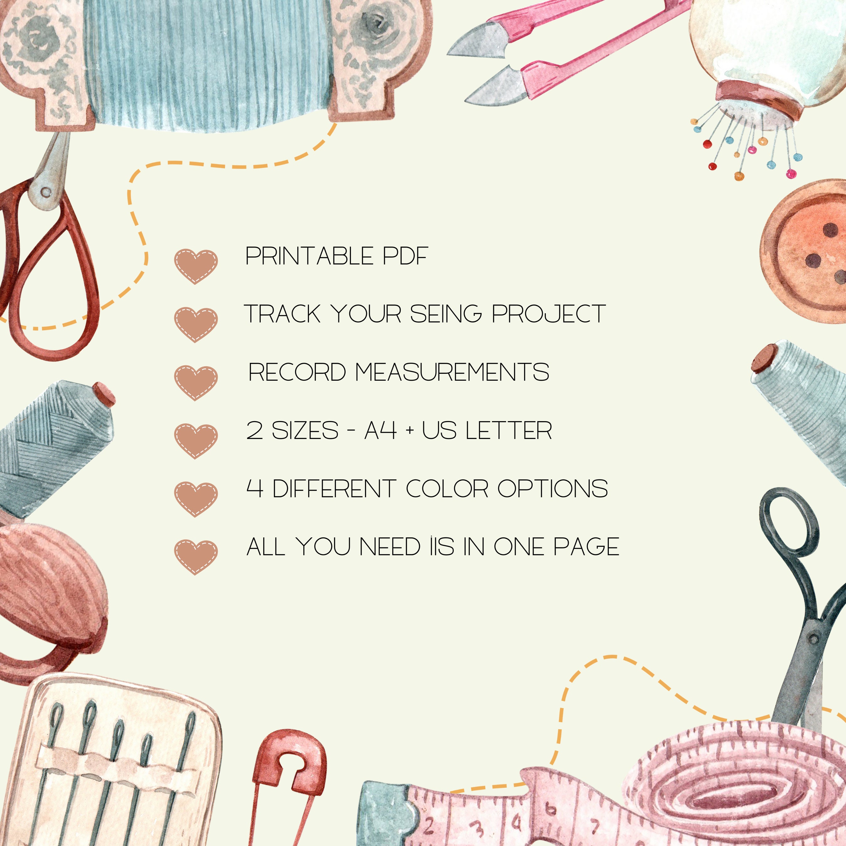 Printable Sewing Planner Printable Planner for Sewing Project Sewing ...