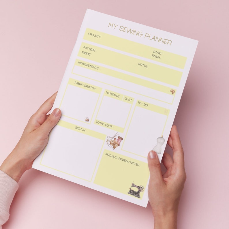 Printable Sewing Planner Printable Planner for Sewing Project Sewing Journal Sewing Diary ...