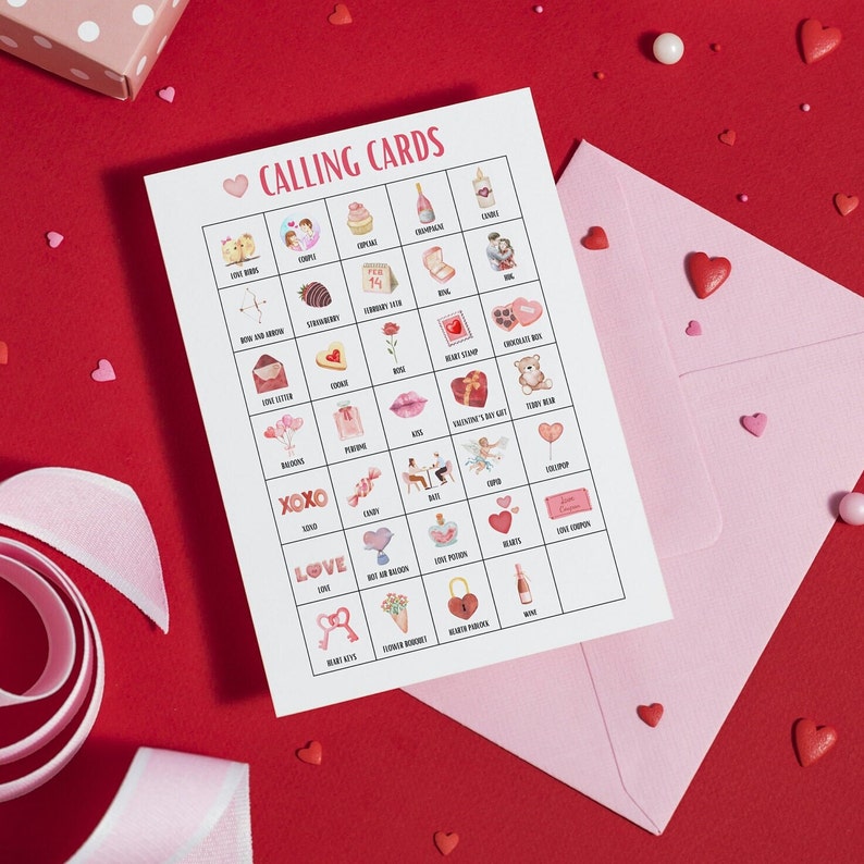 Valentine's Day Bingo Game Printable Valentines Day Game printable Love ...