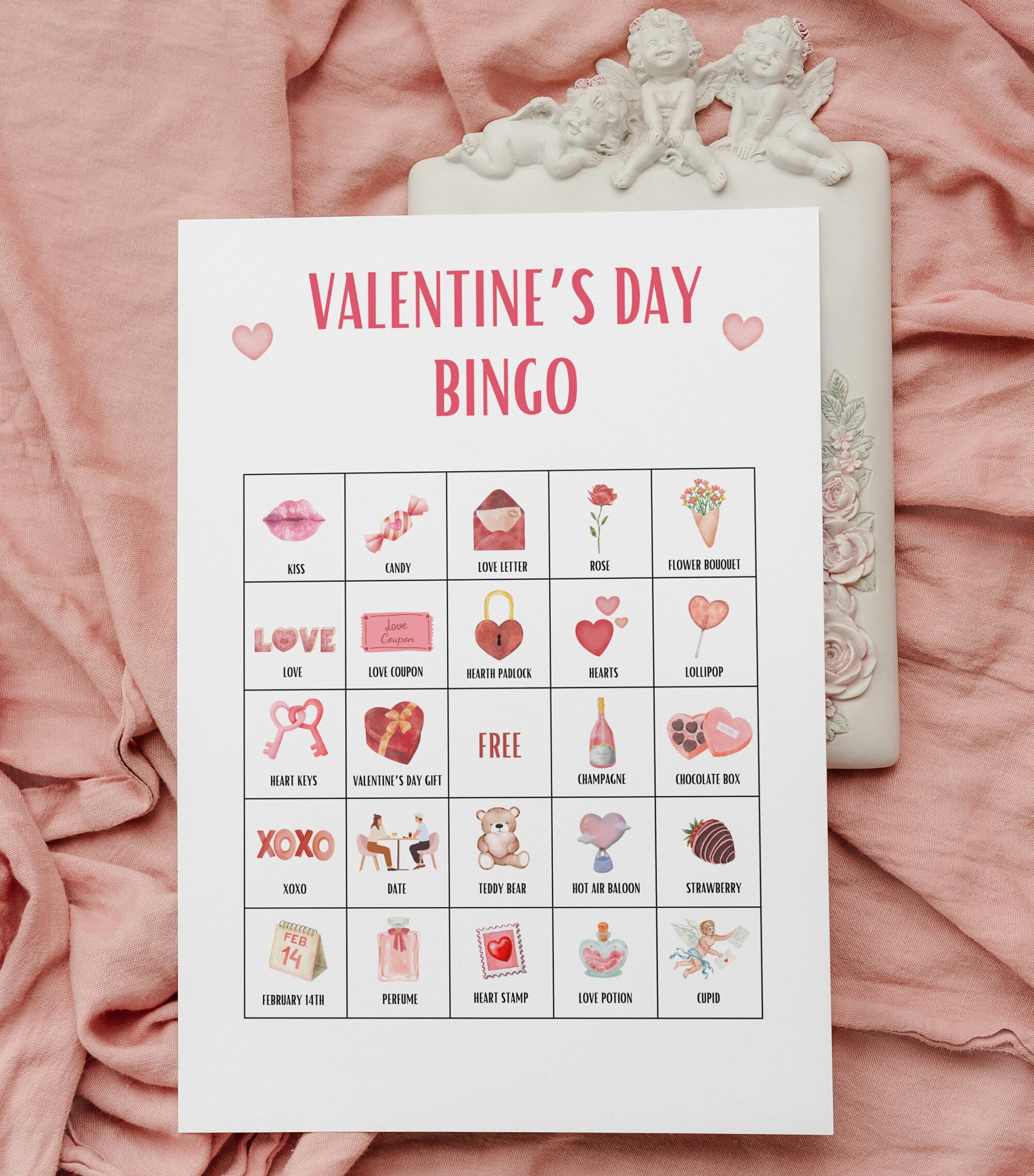 Valentine's Day Bingo Game Printable Valentines Day Game printable Love ...