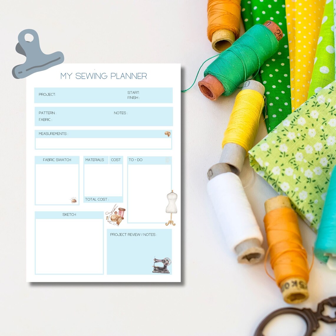 Printable Sewing Planner Printable Planner For Sewing Project Sewing