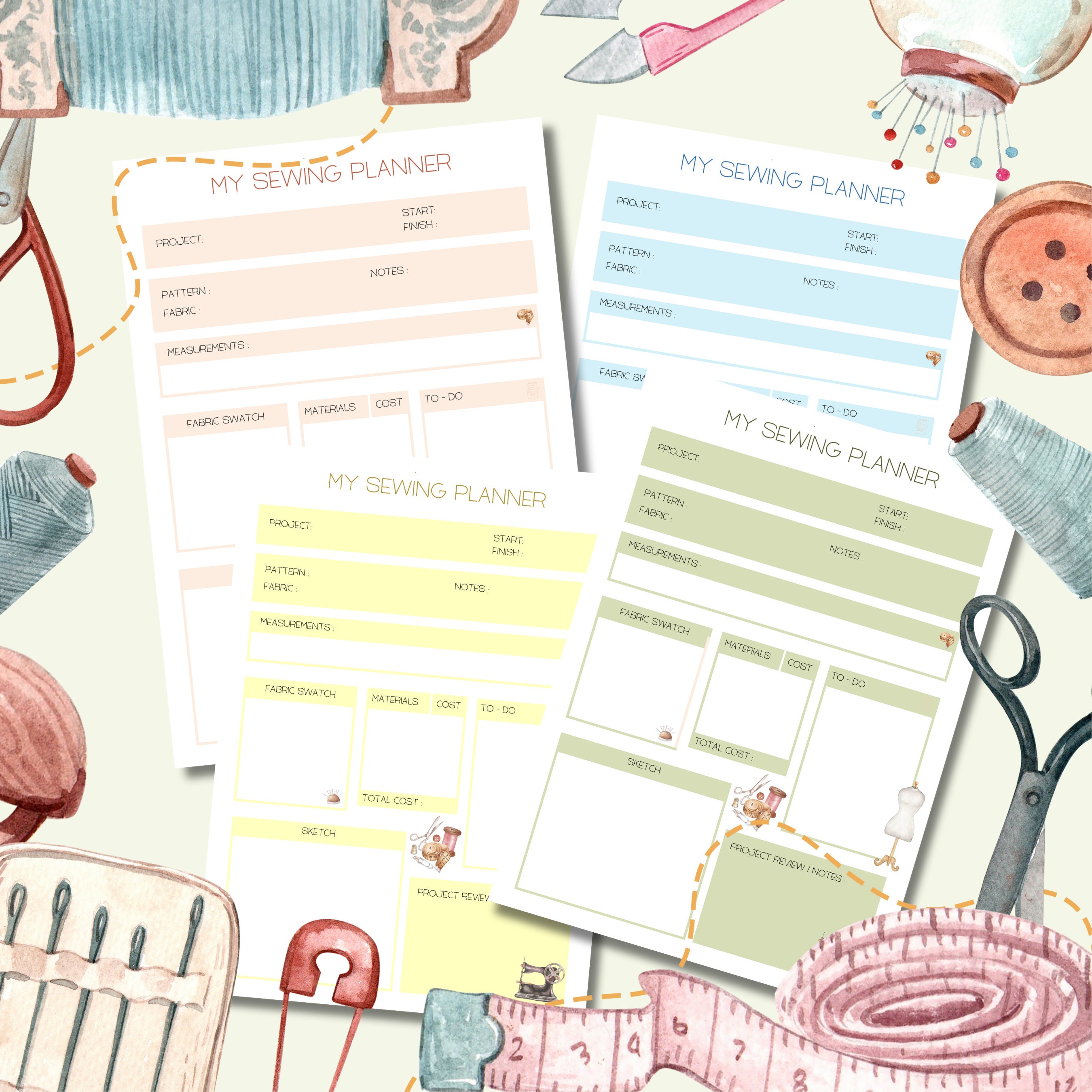 Printable Sewing Planner Printable Planner for Sewing Project Sewing ...