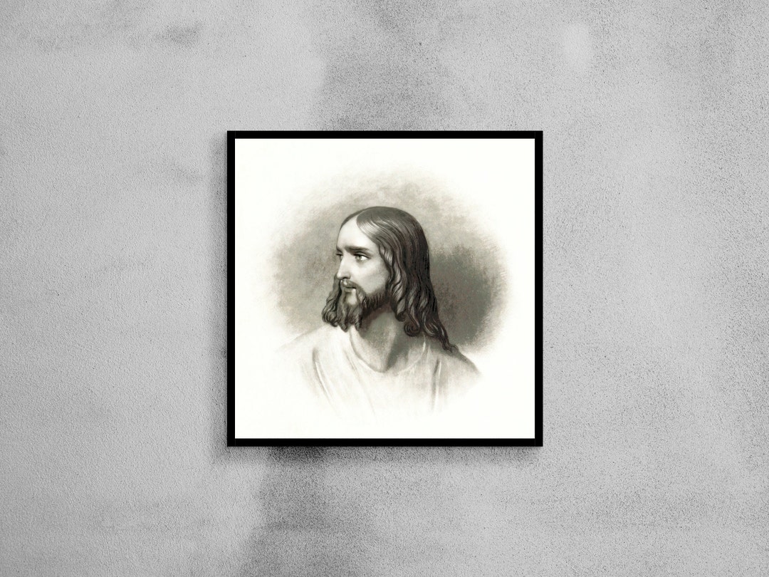 Jesus Portrait Print 19th Century Inspired Jesus Art Vintage Etsy