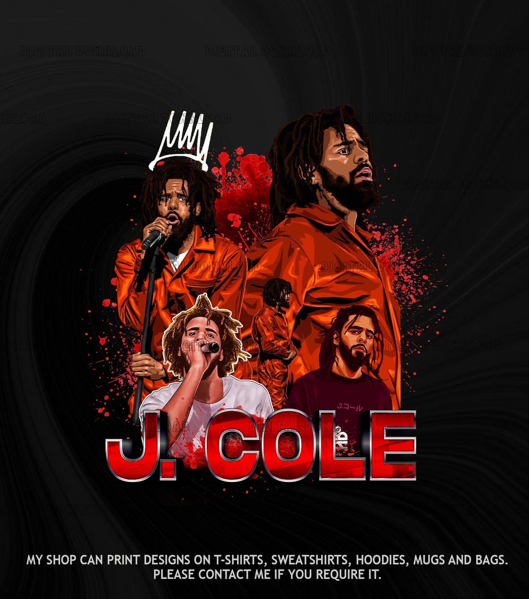 J Cole Png, Vintage J Cole Dreamville Png Bundle, J Cole Svg, Music ...