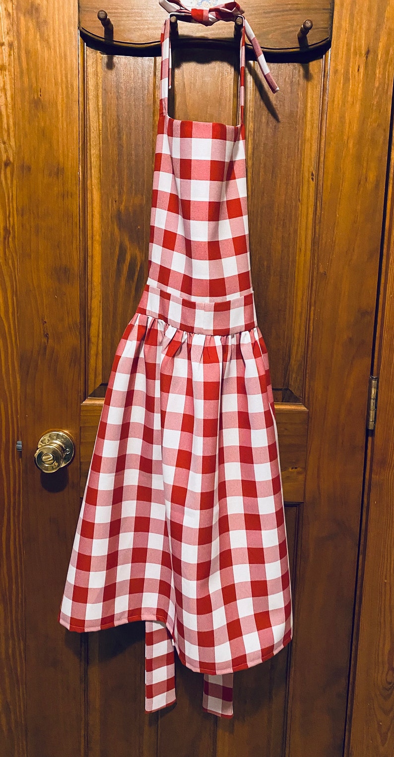 Handmade Cotton Linen Apron: Checkered, Denim, Pinstripe - Etsy