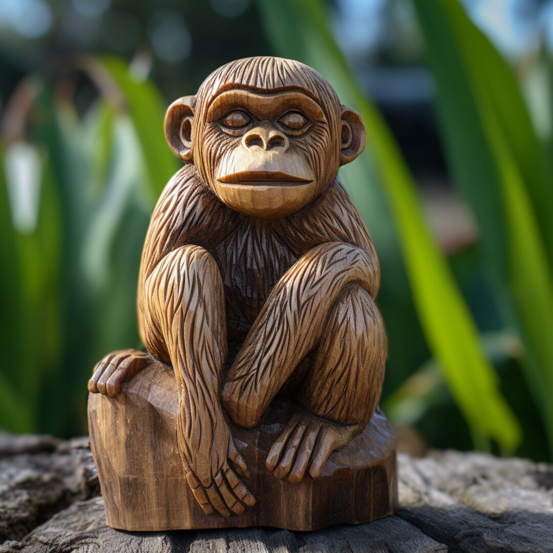 Handmade Monkey Wood Carving Unique Living Room and Bedroom - Etsy