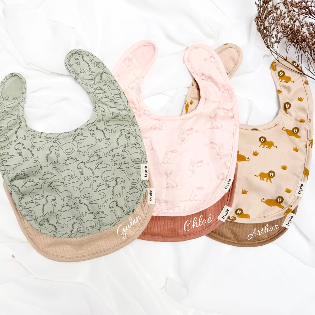 Personalized Baby Bib Baby Gift, Birth Gift, Set of 2 Baby Bibs ...