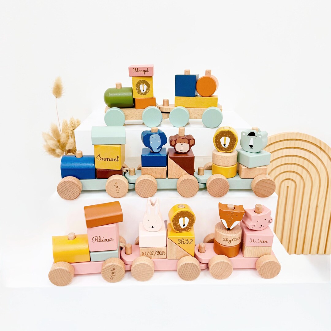 Stacking Baby Train, Personalized Baby Gift, Baby Gift, Stacking Train ...