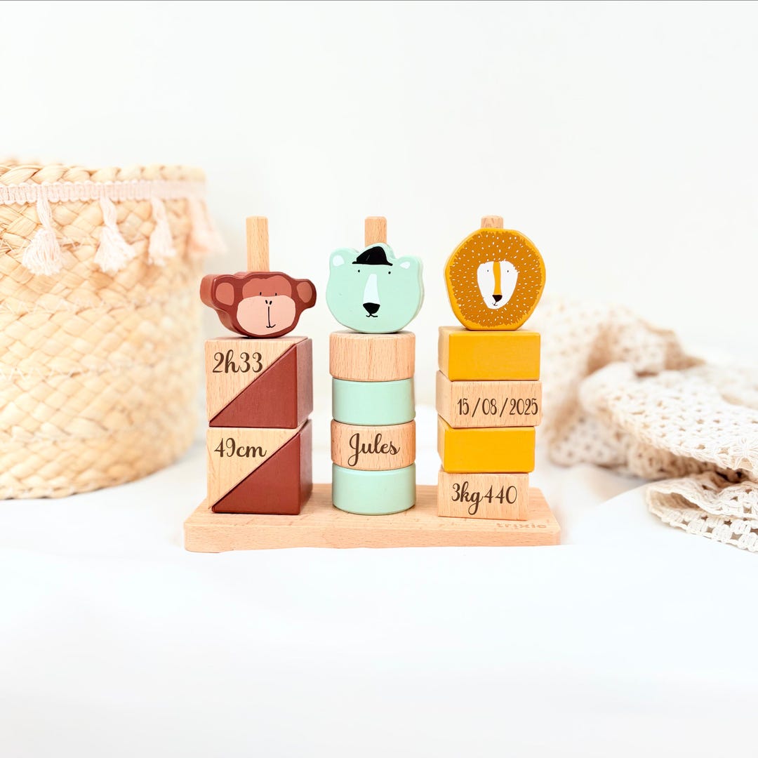 Personalized Birth Toy - Baptism or Birth Gift, Personalized Baby Birth ...