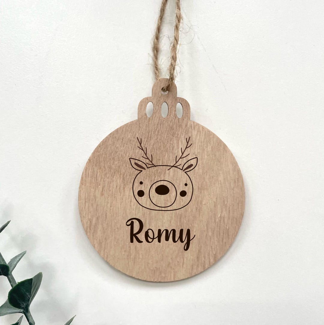 Personalized Christmas Tree Decoration With Child's Animal Name ...