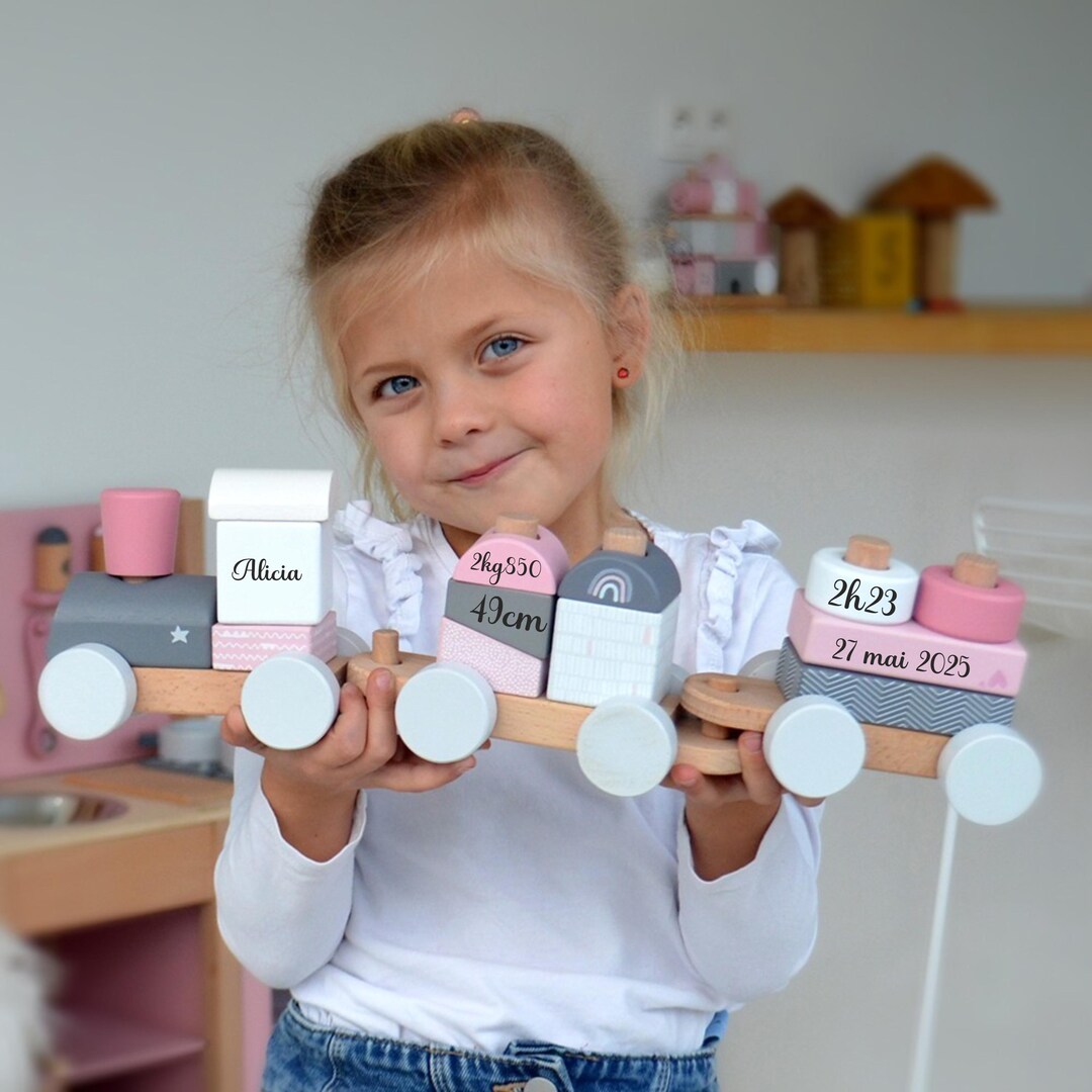 Personalized Birth Train, Baby Gift, Wooden Train, Birth Gift, 18 Month ...