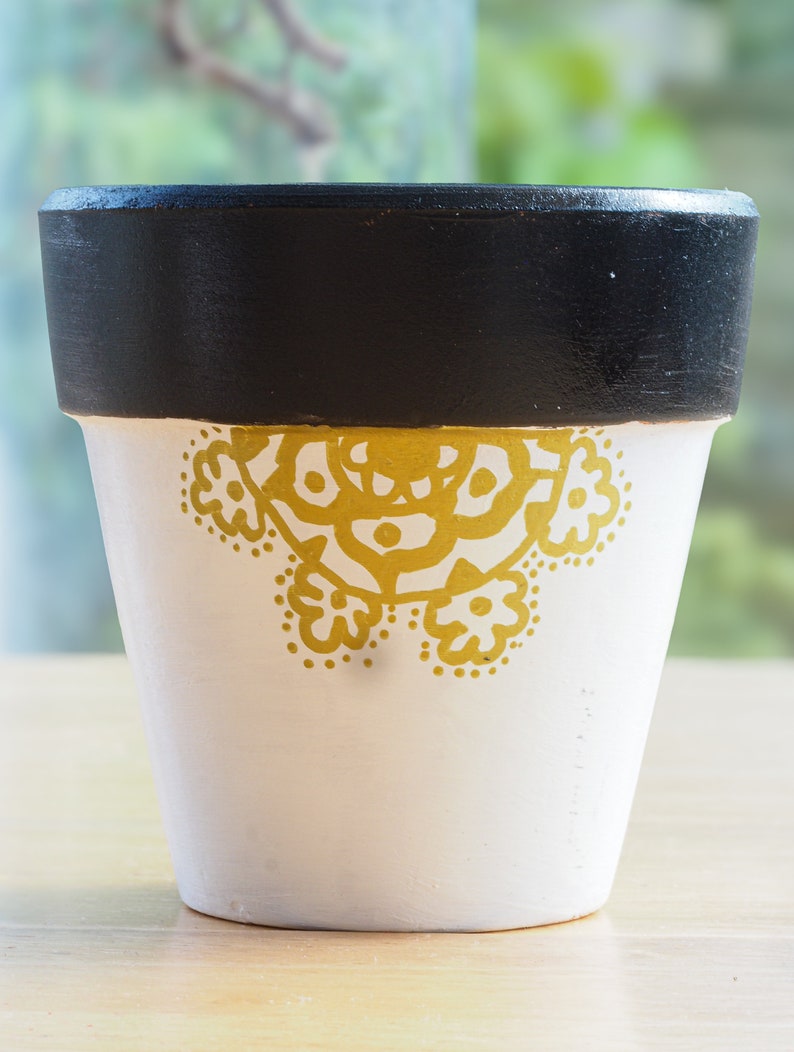 Mandala Design- Hand Painted Indoor Plant Pots - Great for Gifts ...