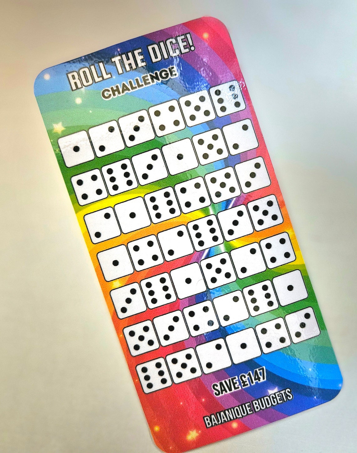 Roll the Dice Savings Challenge Reusable Budgeting Cash Envelope ...