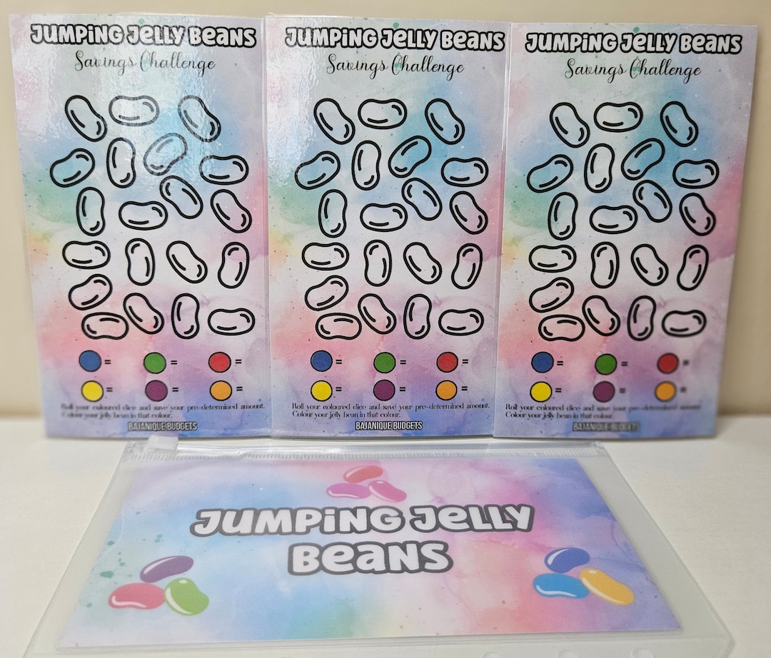 Jumping Jelly Beans | Savings Challenge | Reusable | Blank | Budgeting ...