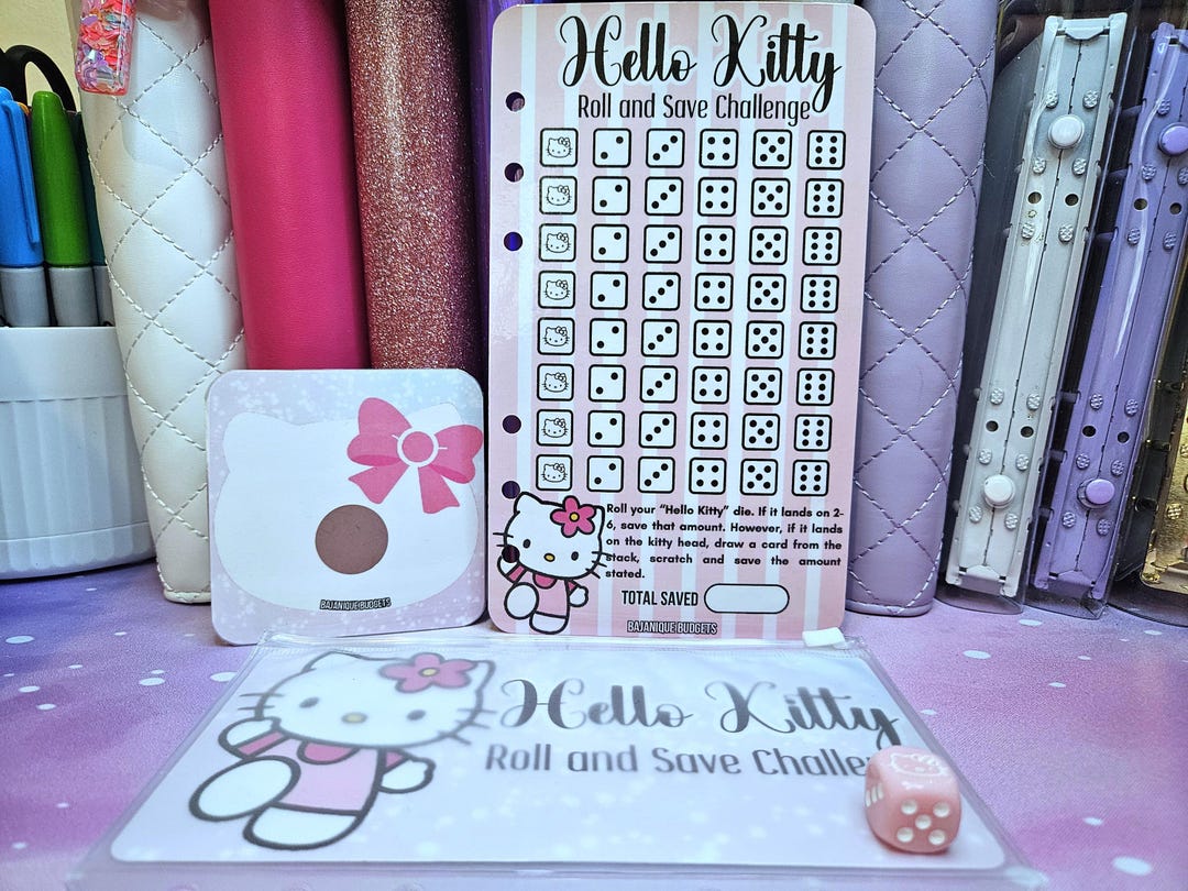 Hello Kitty Roll and Save Challenge | Savings Challenge | Reusable ...