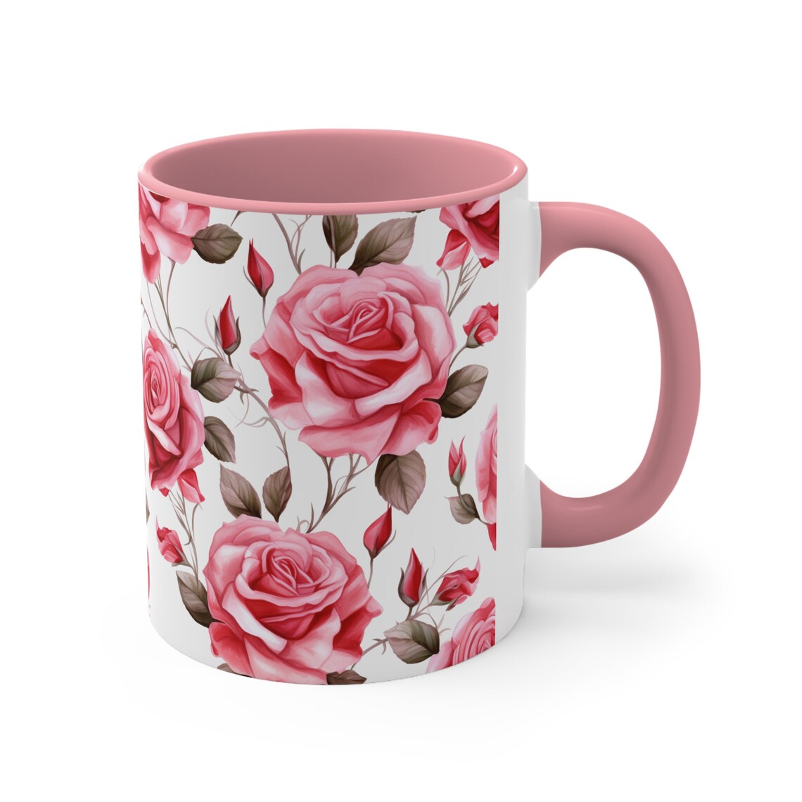 Floral Coffee Mug, Rose, Pink, Most Popular, Gift for Her, Present ...