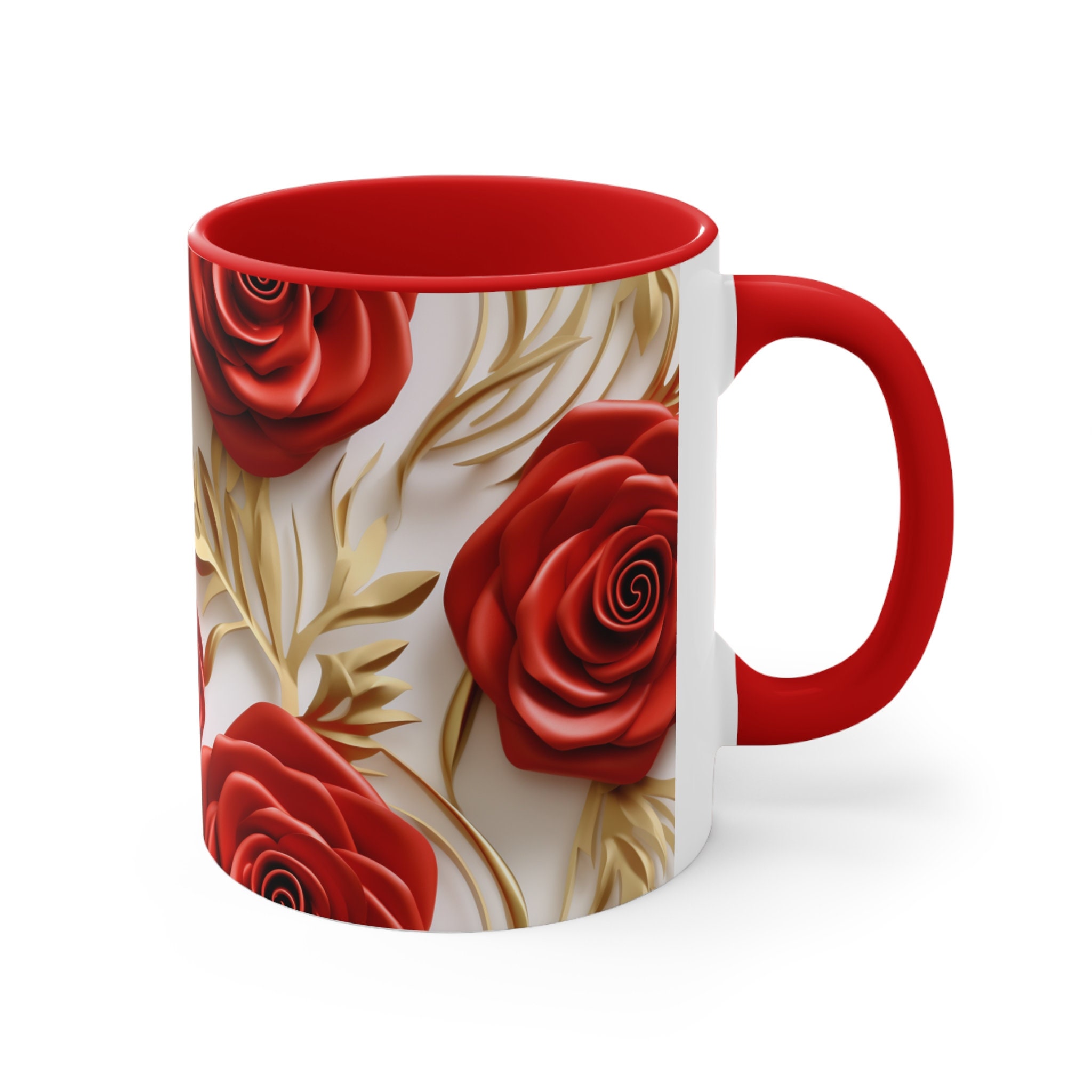 Rose Pattern Coffee Mug, Floral Mug, Most Popular, Gift for Her ...