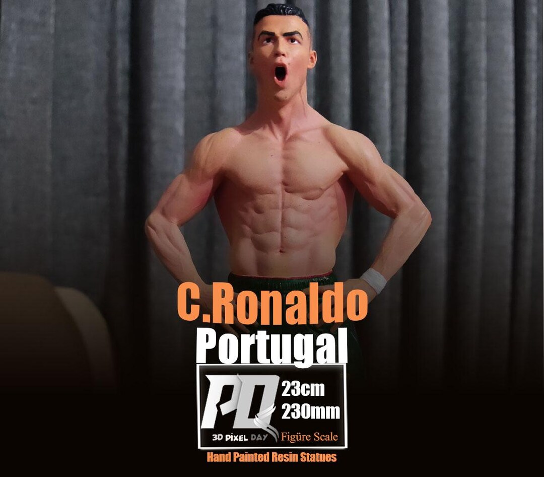 C.ronaldo Portugal Football Figüre, Hand Painted Ronaldo 7 3D ,resin 3D ...