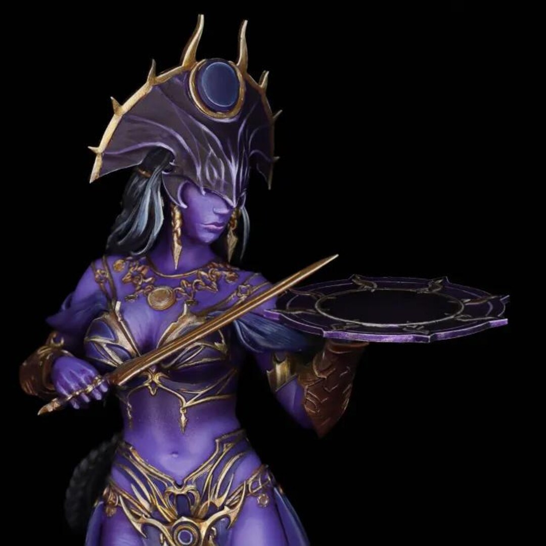 Lady Shar 3D Printed Statue Figüre - 18cm (7 Inch) Tall Hand Painted | Designed by Bulkamancer ...