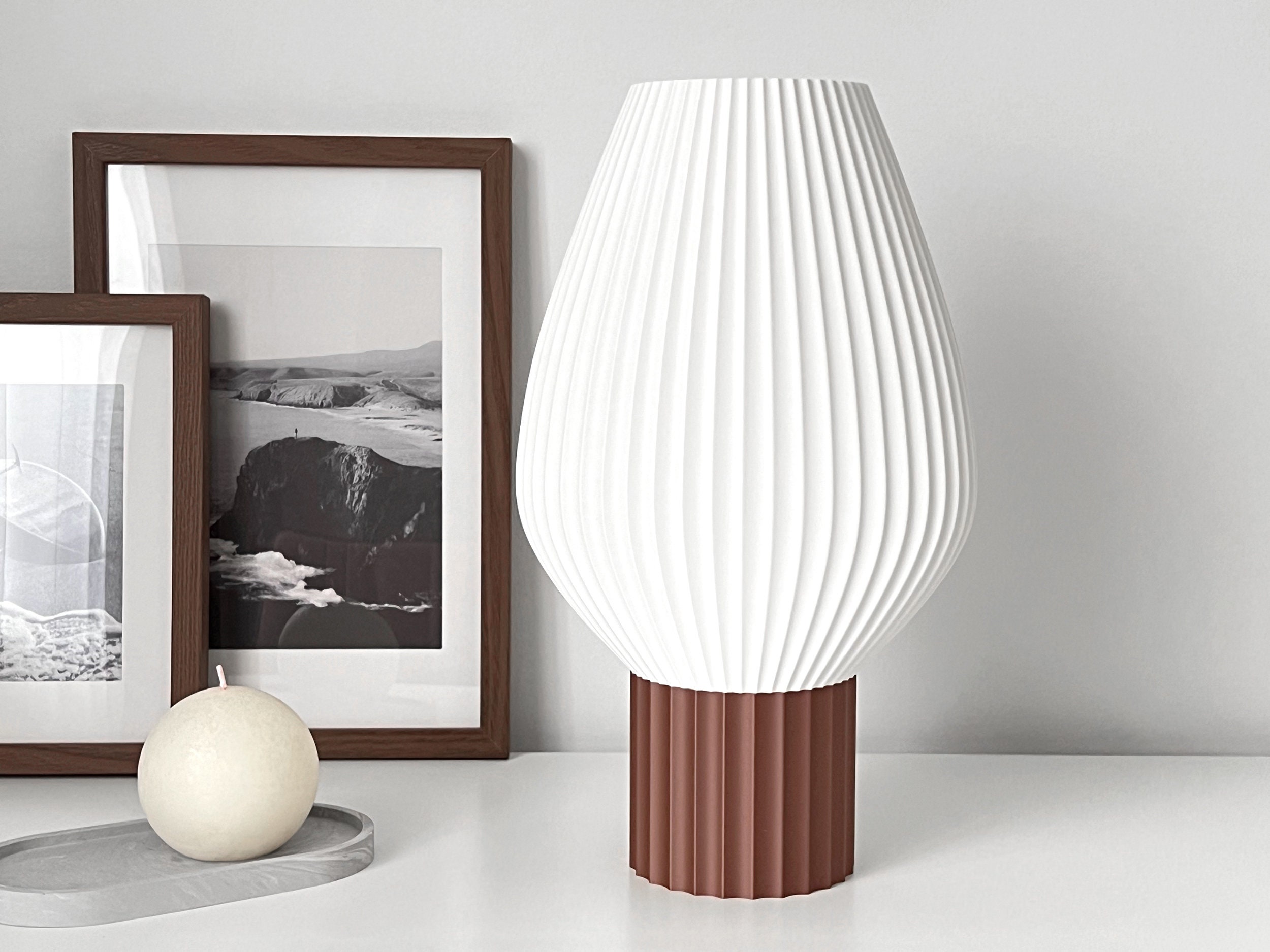 LARMO Modern Table Lamp 3D Printed Minimalist Desk Lamp for Aesthetic ...