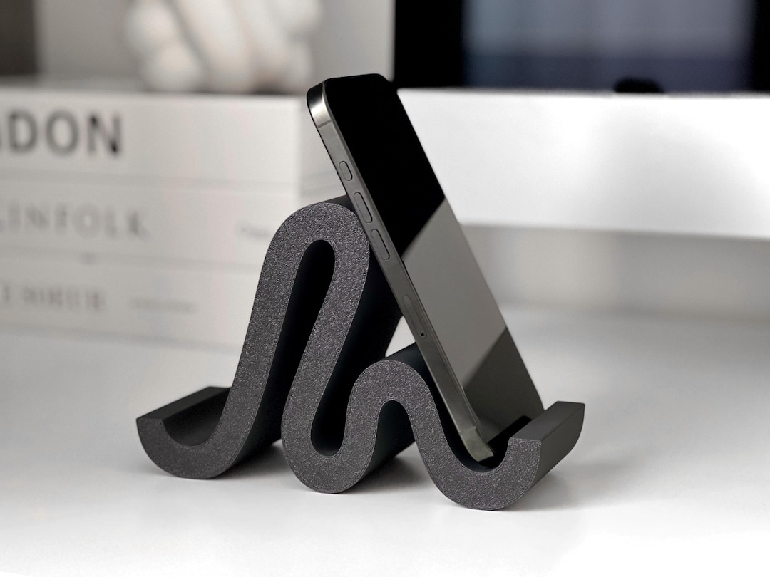 3D Printed Wavy Phone Stand for Desk | Aesthetic Dual-sided Holder for ...