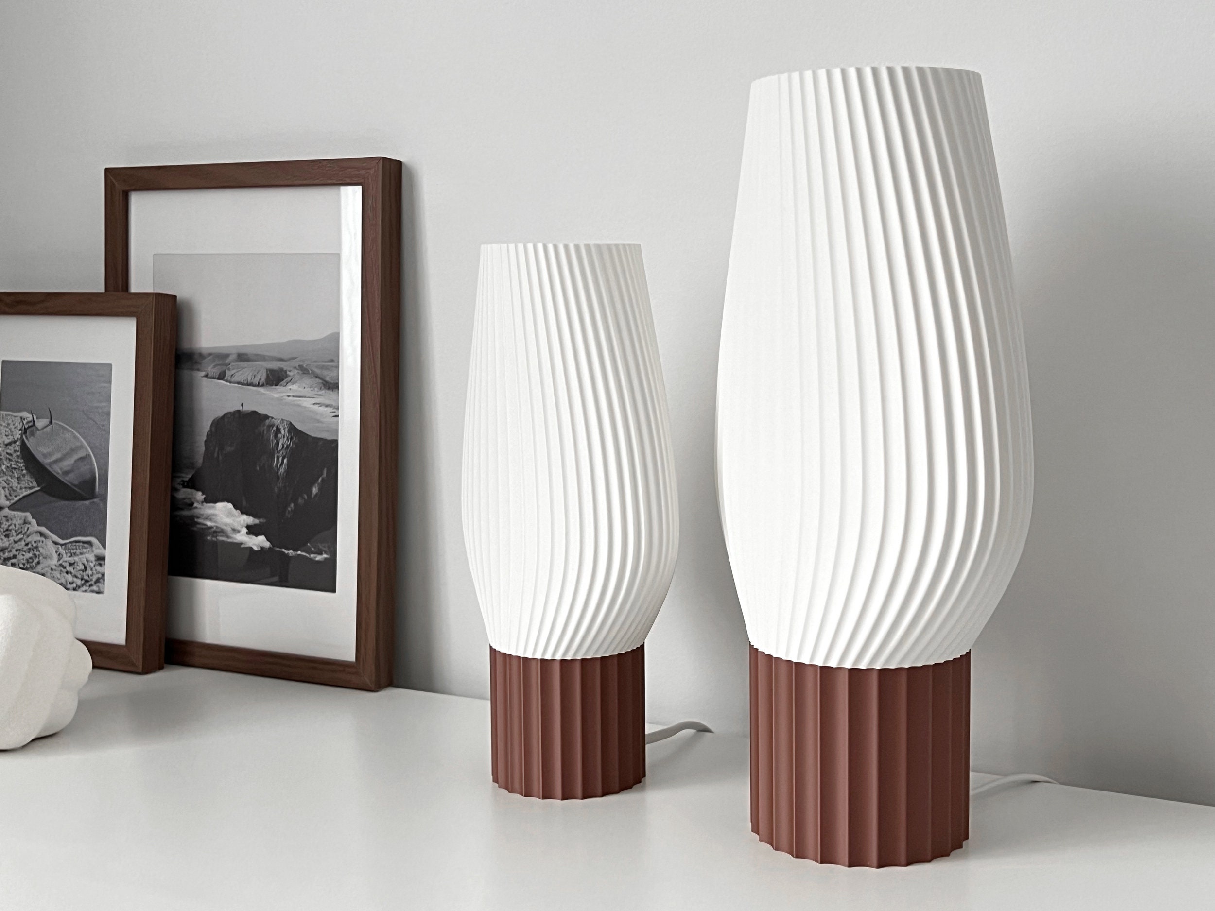 LARMO Modern Table Lamp 3D Printed Minimalist Desk Lamp for Aesthetic ...