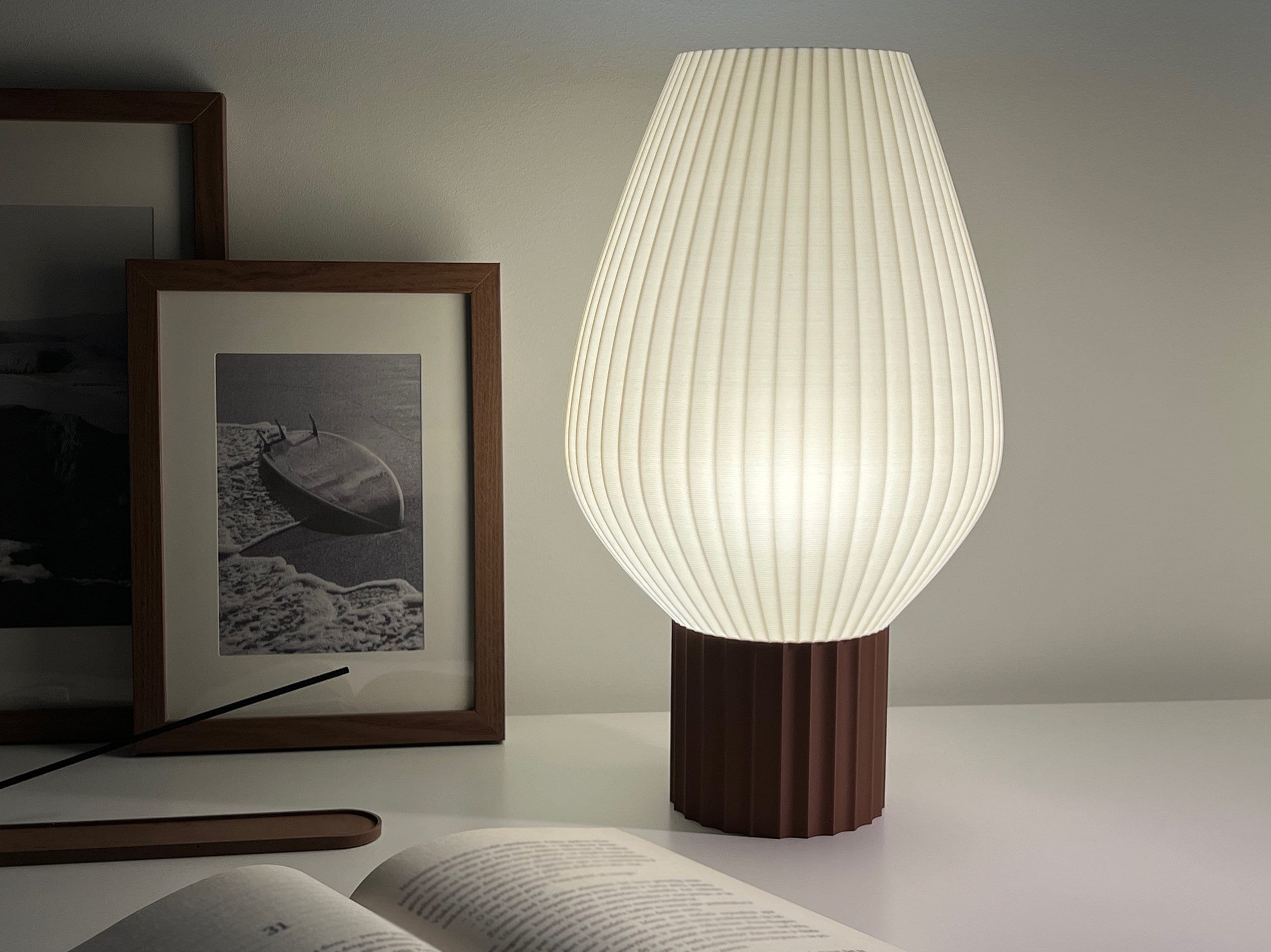 LARMO Modern Table Lamp 3D Printed Minimalist Desk Lamp for Aesthetic ...
