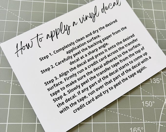Printable How to Apply a Decal - Etsy Canada