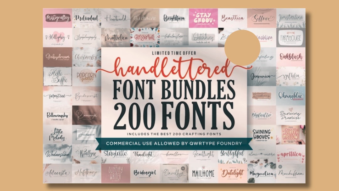 Handlettered Font Bundle Font Bundle, Handwritten Font, Calligraphy Font, Script Font, Cricut ...