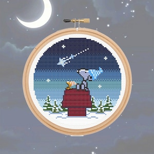 Shooting Star Cross Stitch Pattern Kawaii, Cute, Aesthetic, Nighttime ...