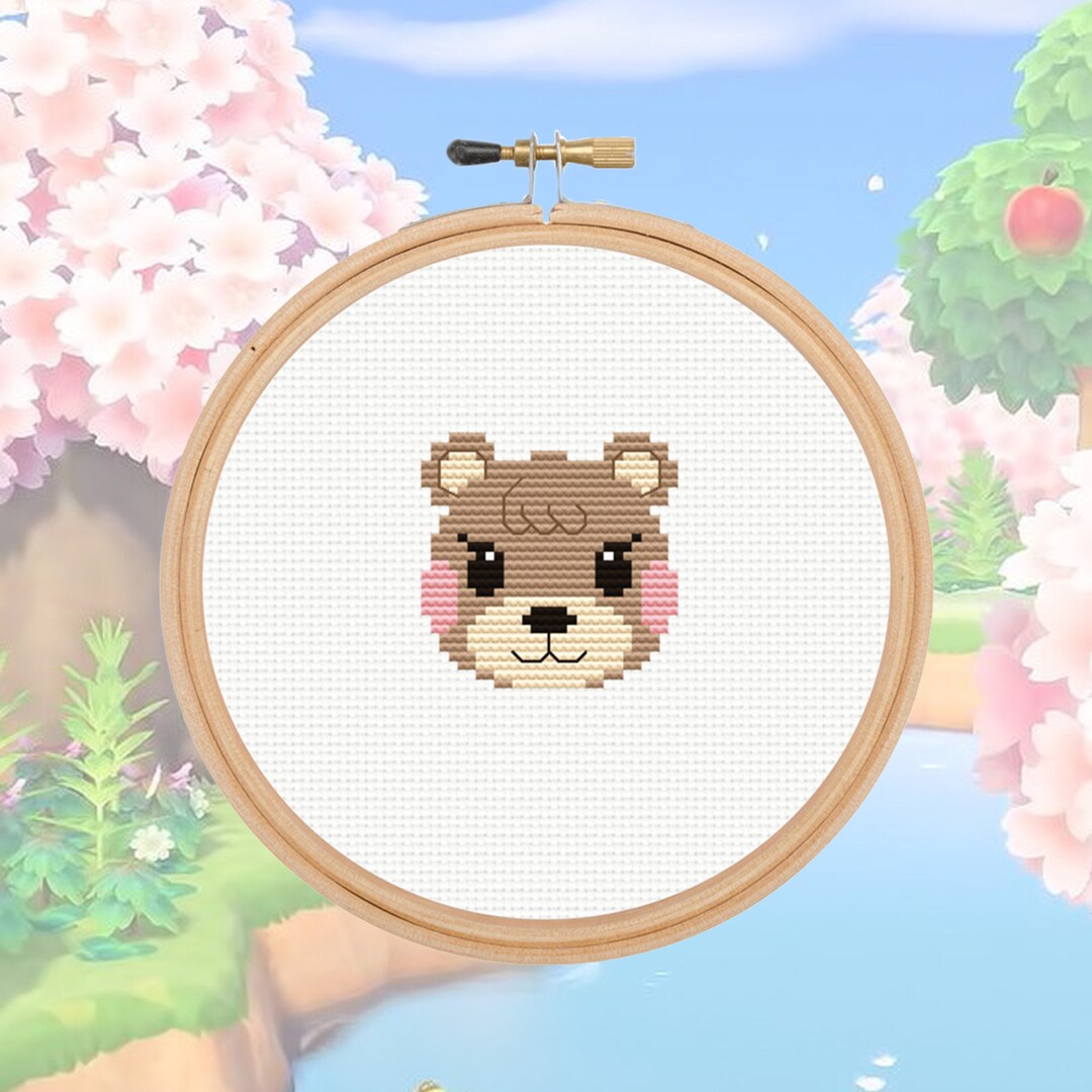 Mini Animal Crossing Maple Cross Stitch Pattern Acnl Cute Bear ...
